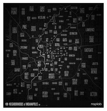 Neighborhoods of Indianapolis Poster - The Great Frame Up :: Downtown ...